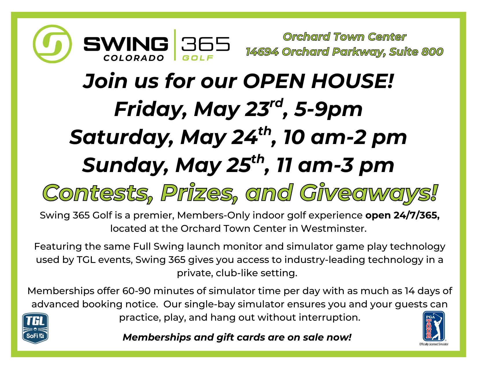Swing 365 Open House - Orchard Town Center